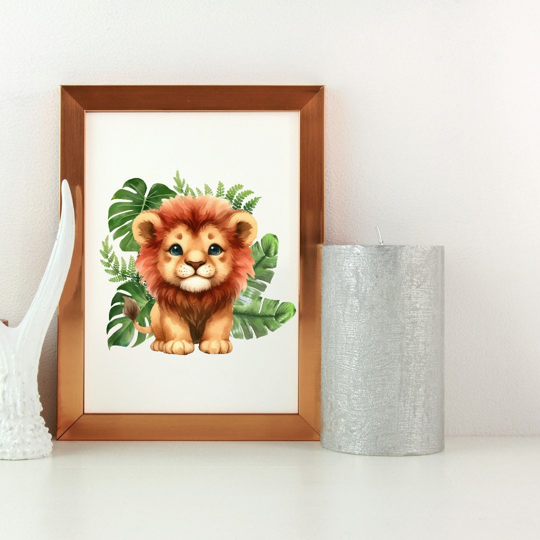 28 Watercolor Safari Clipart | Jungle Animals Illustration | Kids ...