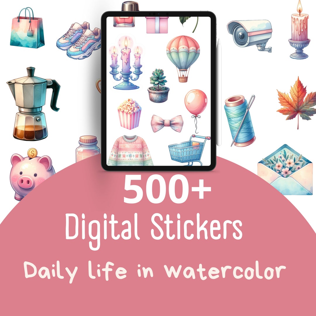 500+ Daily Life Clipart, Watercolor Clipart Bundle - PNG Images ...