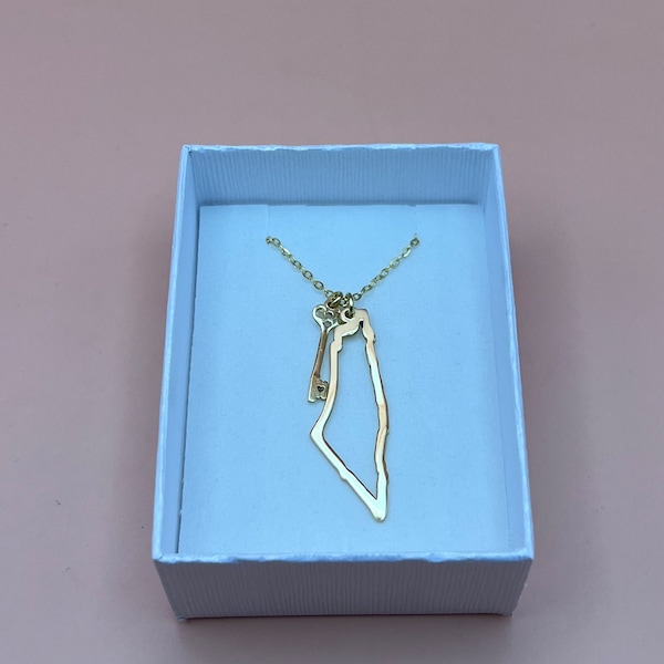 Palestine Map Outline Necklace - Etsy