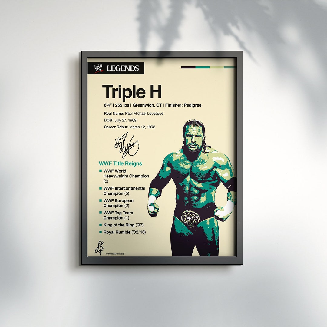 Triple H Poster - Wrestling Legends - WWE - Etsy UK