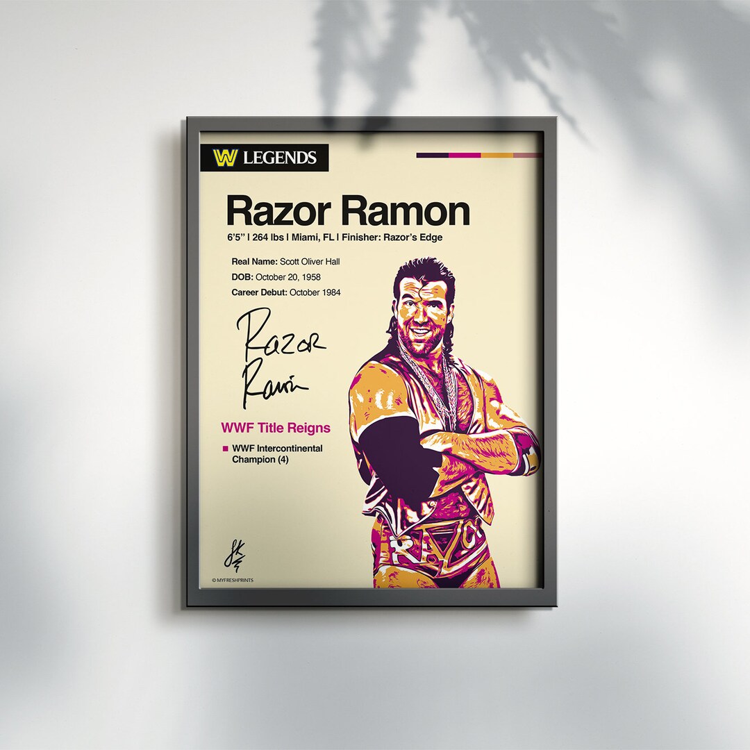 Razor Ramon (scott Hall) Poster - Wrestling Legends - WWE - Etsy UK