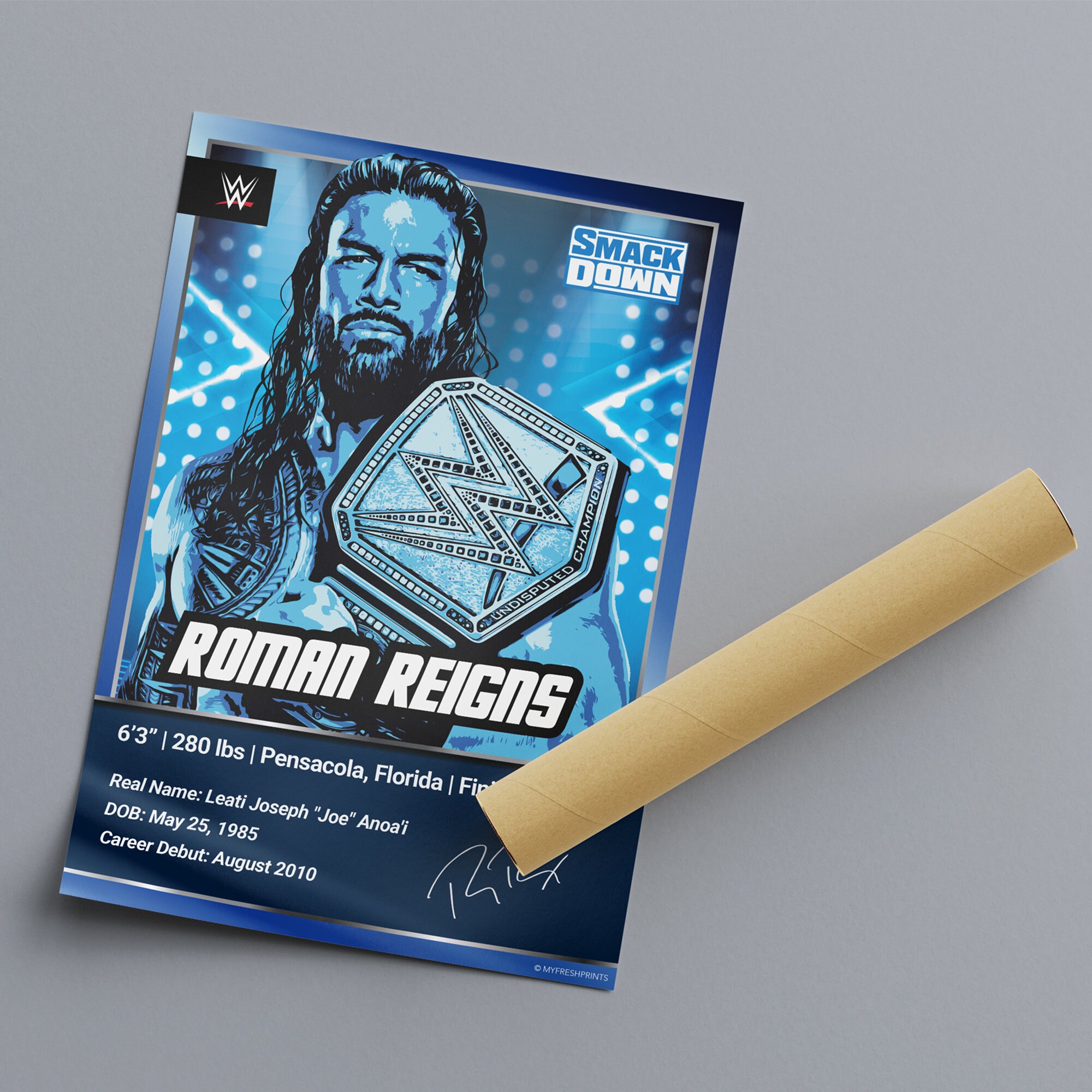 Roman Reigns Poster Wrestling Trading Card Series WWE - Etsy UK