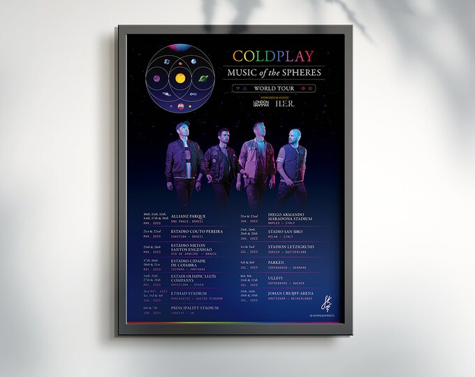 Coldplay Poster - 2023 Tour - Band Prints - Etsy UK