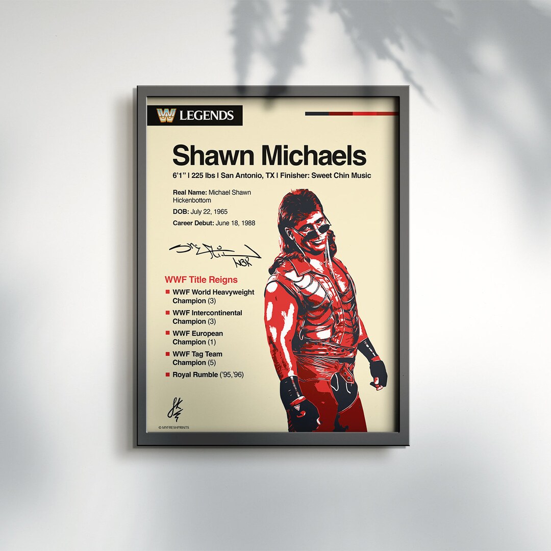 Shawn Michaels Poster - Wrestling Legends - WWE - Etsy