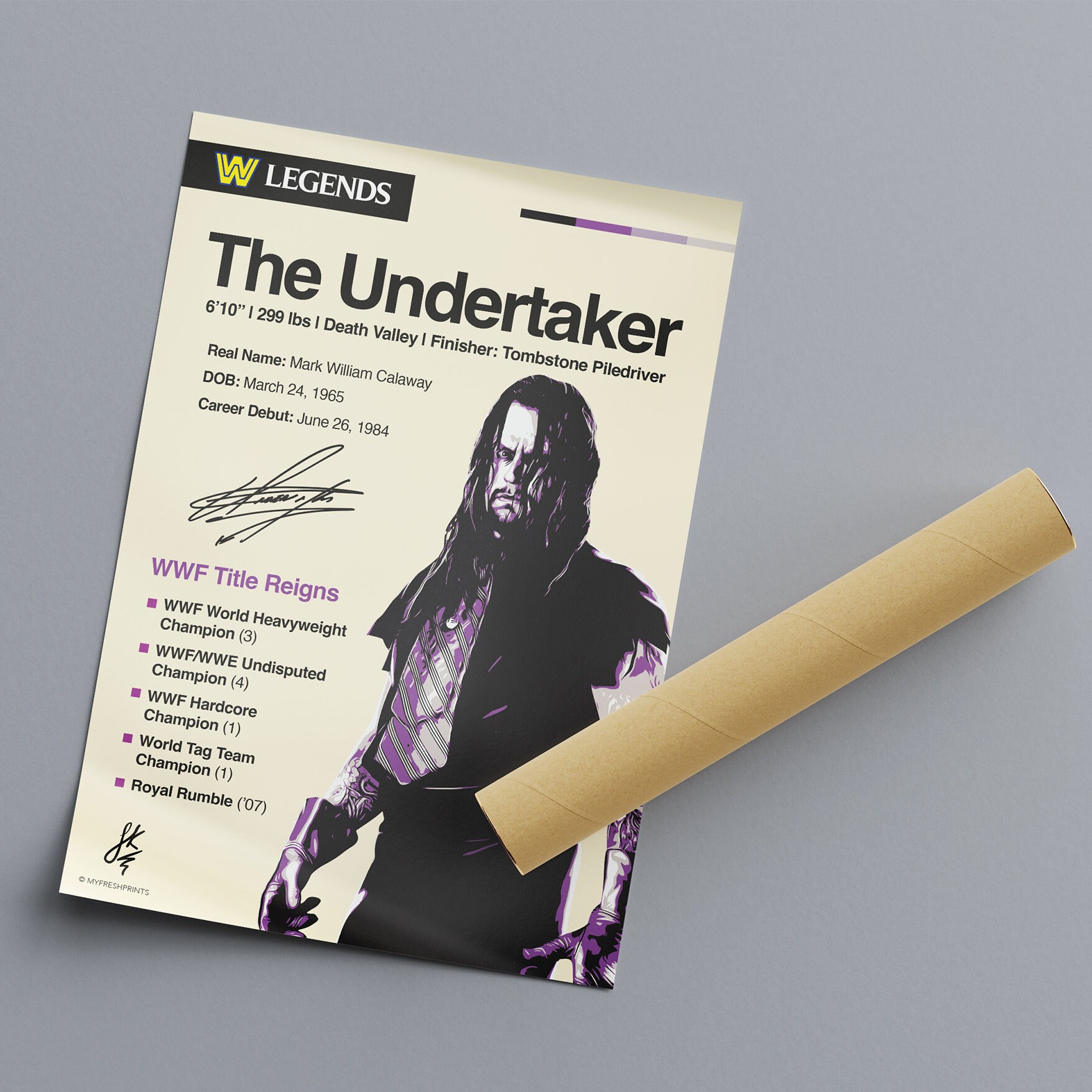 The Undertaker Poster Wrestling Legends WWE - Etsy UK