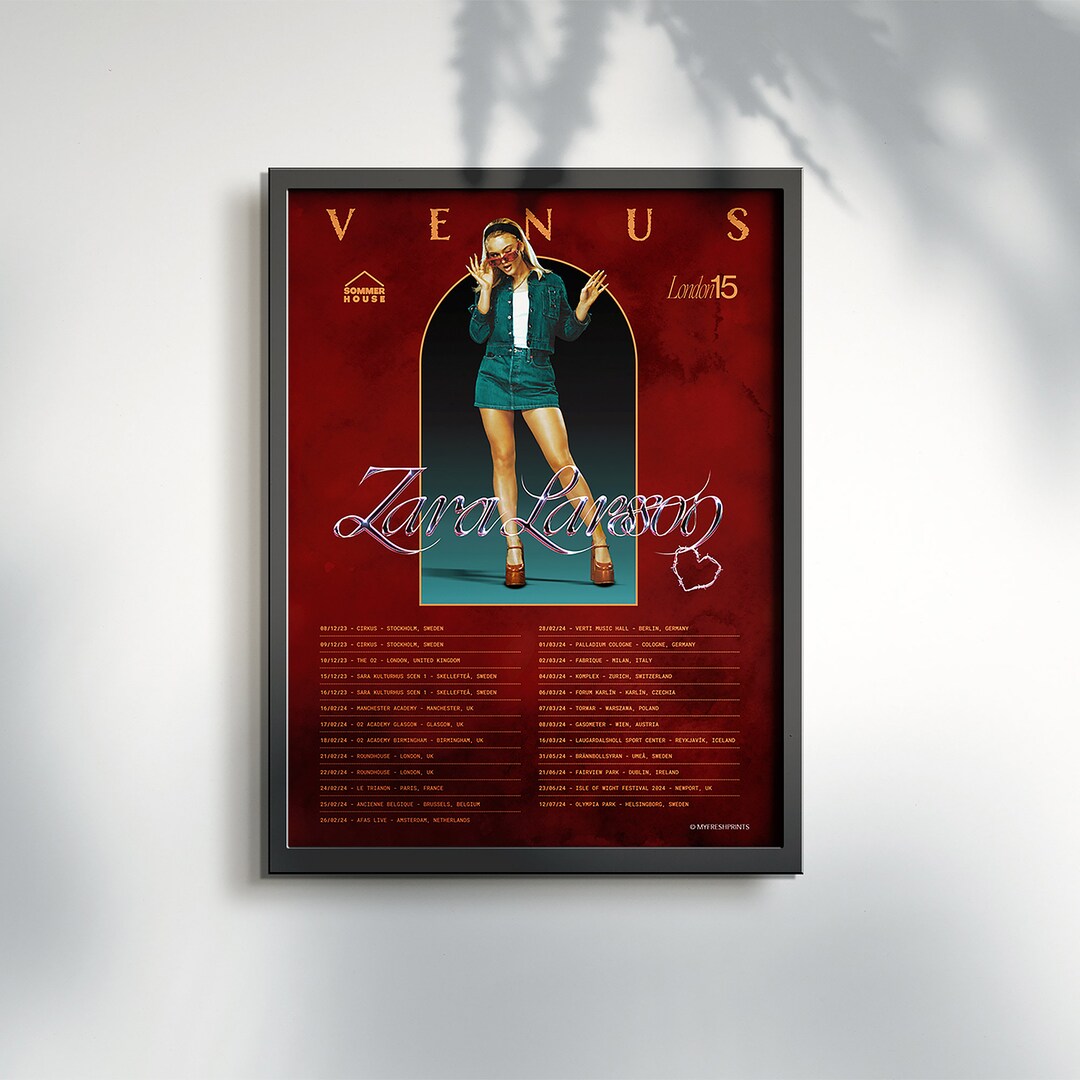 Zara Larsson Poster - the Venus Tour - Etsy UK