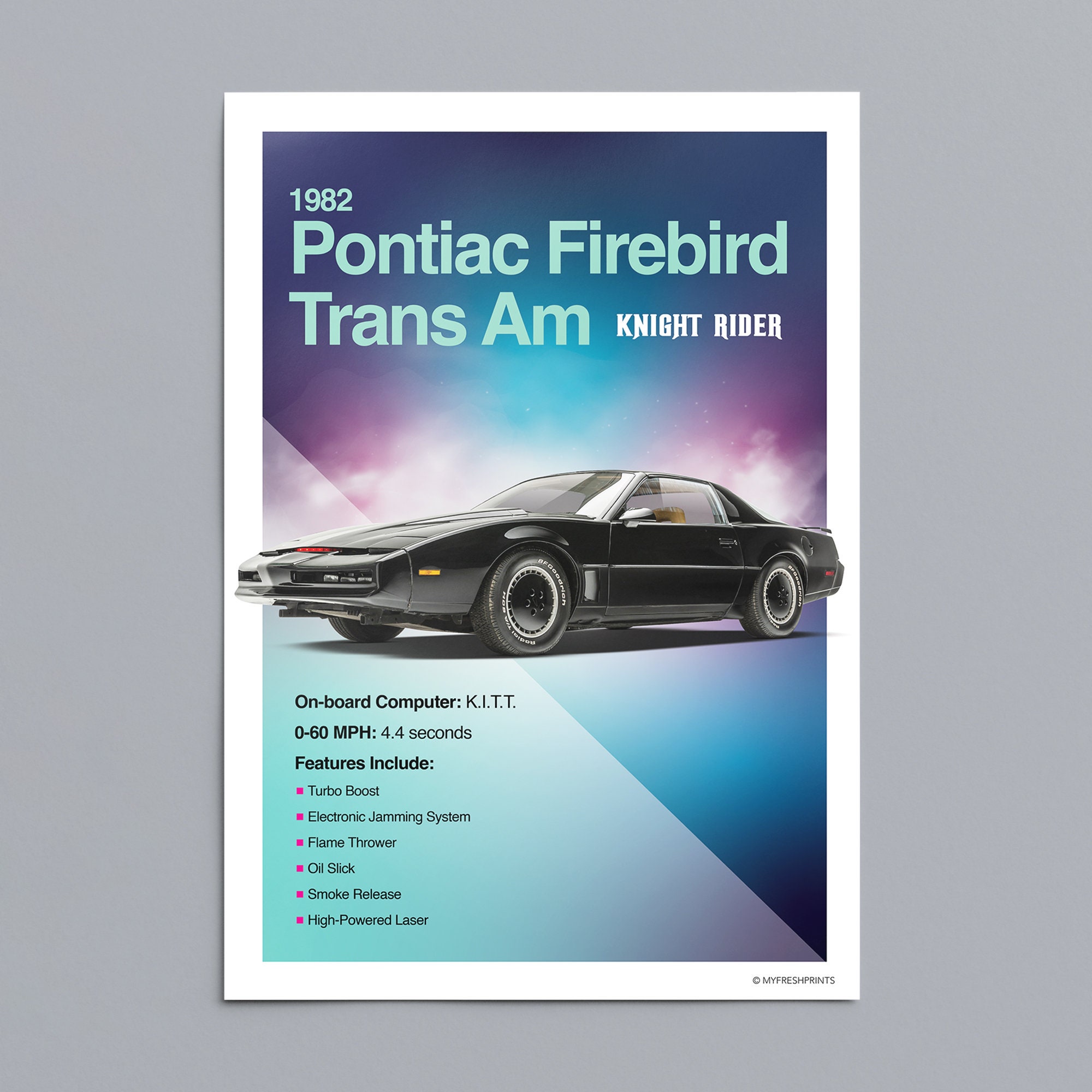 1982 Pontiac Firebird Trans Am - Knight Rider Poster - Etsy