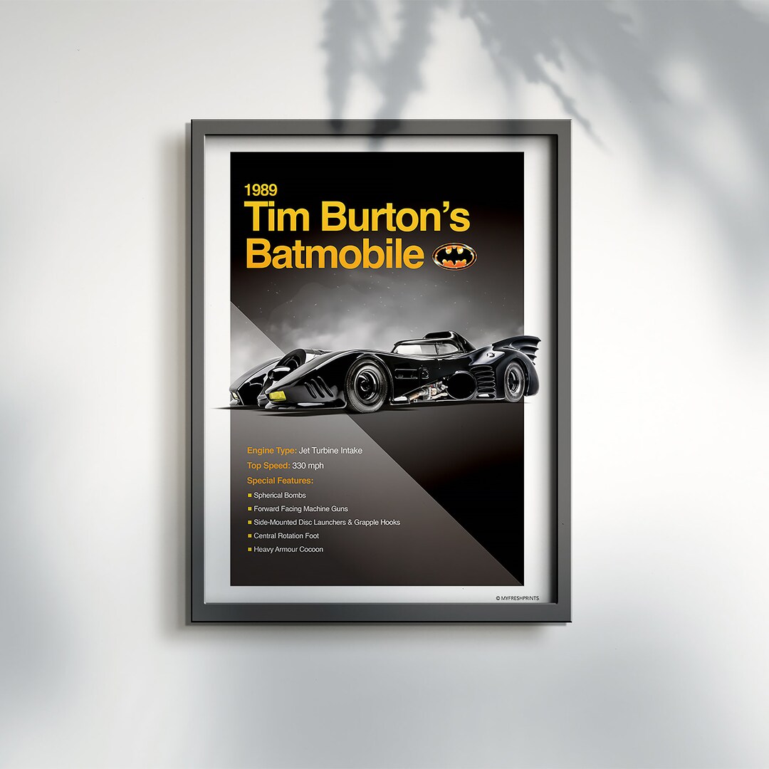 1989 Tim Burton's Batmobile Poster - Etsy UK