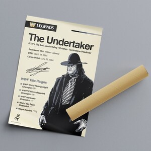 The Undertaker golden Era Poster Wrestling Legends WWE - Etsy