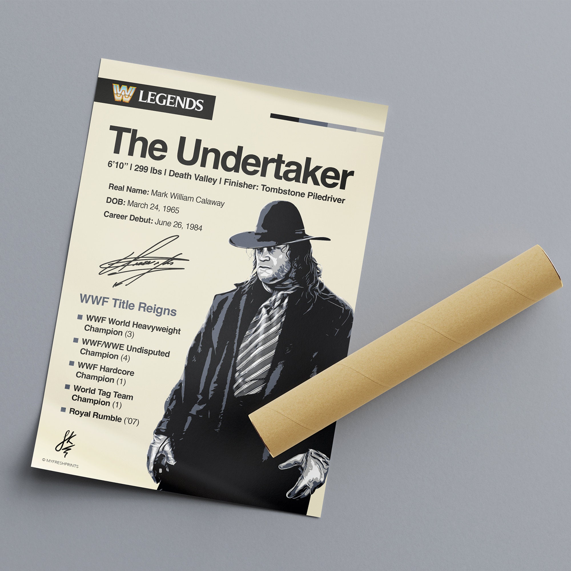 The Undertaker golden Era Poster Wrestling Legends WWE - Etsy