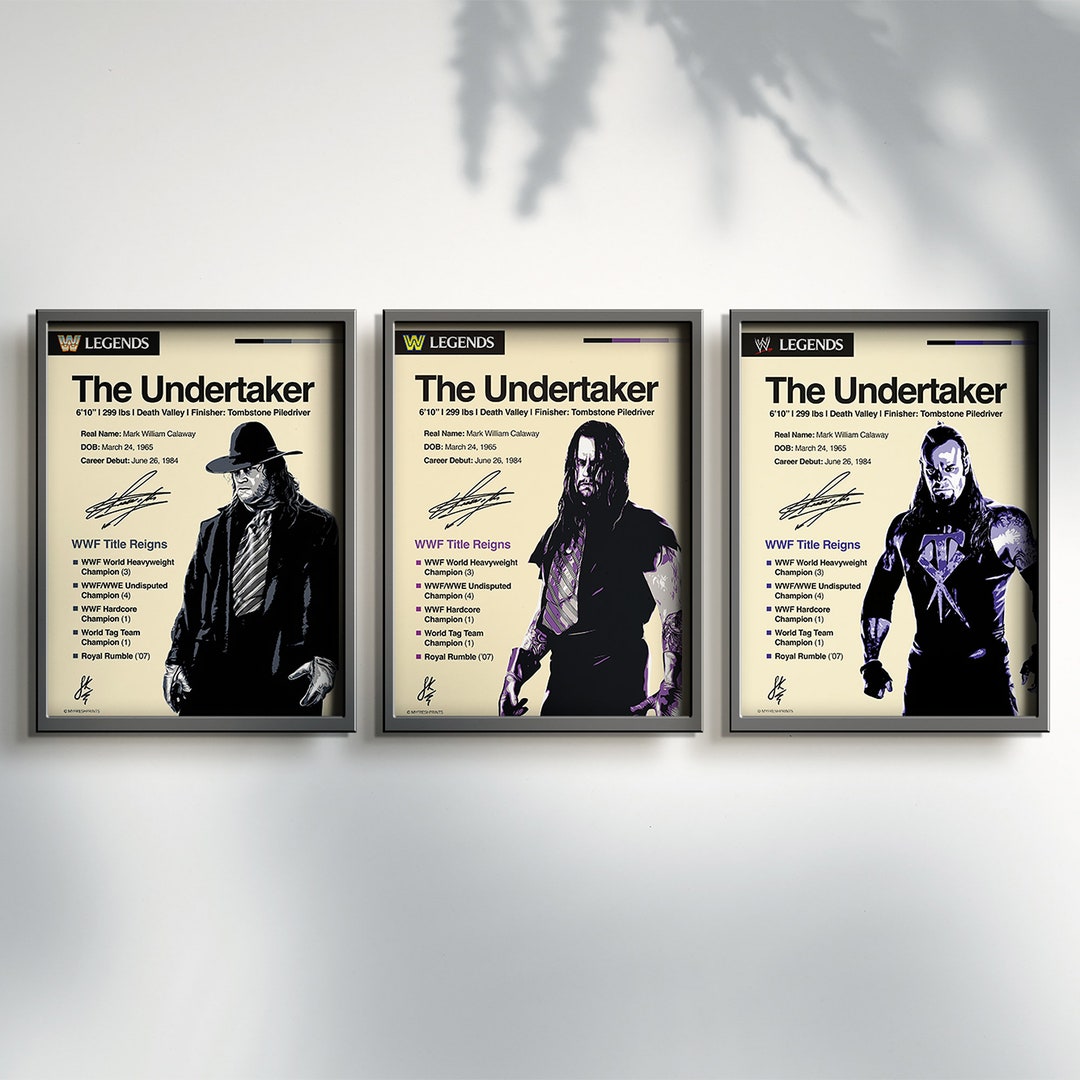 The Undertaker Triple Poster Pack - Golden, New Generation, Attitude ...