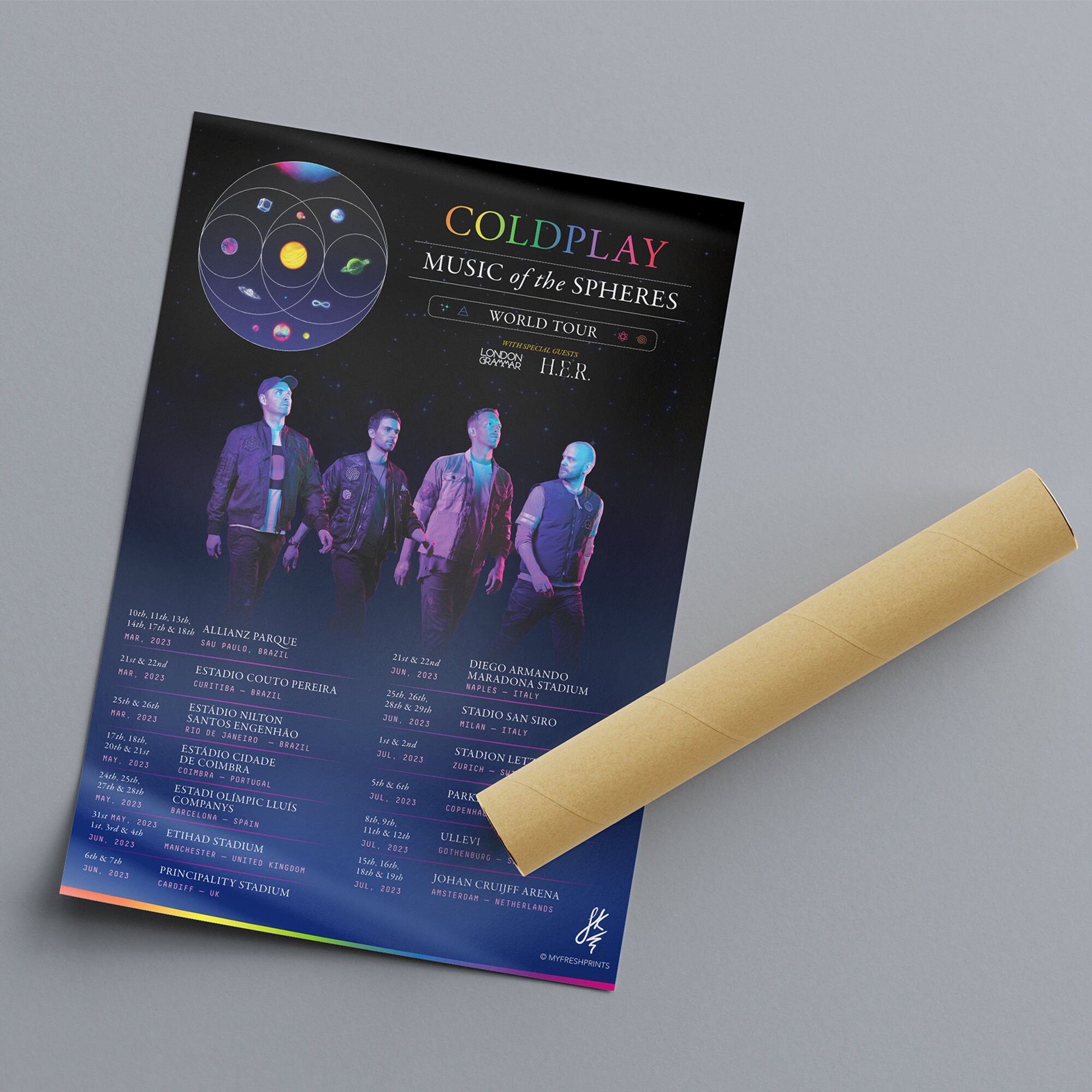 Coldplay Poster - 2023 Tour - Band Prints