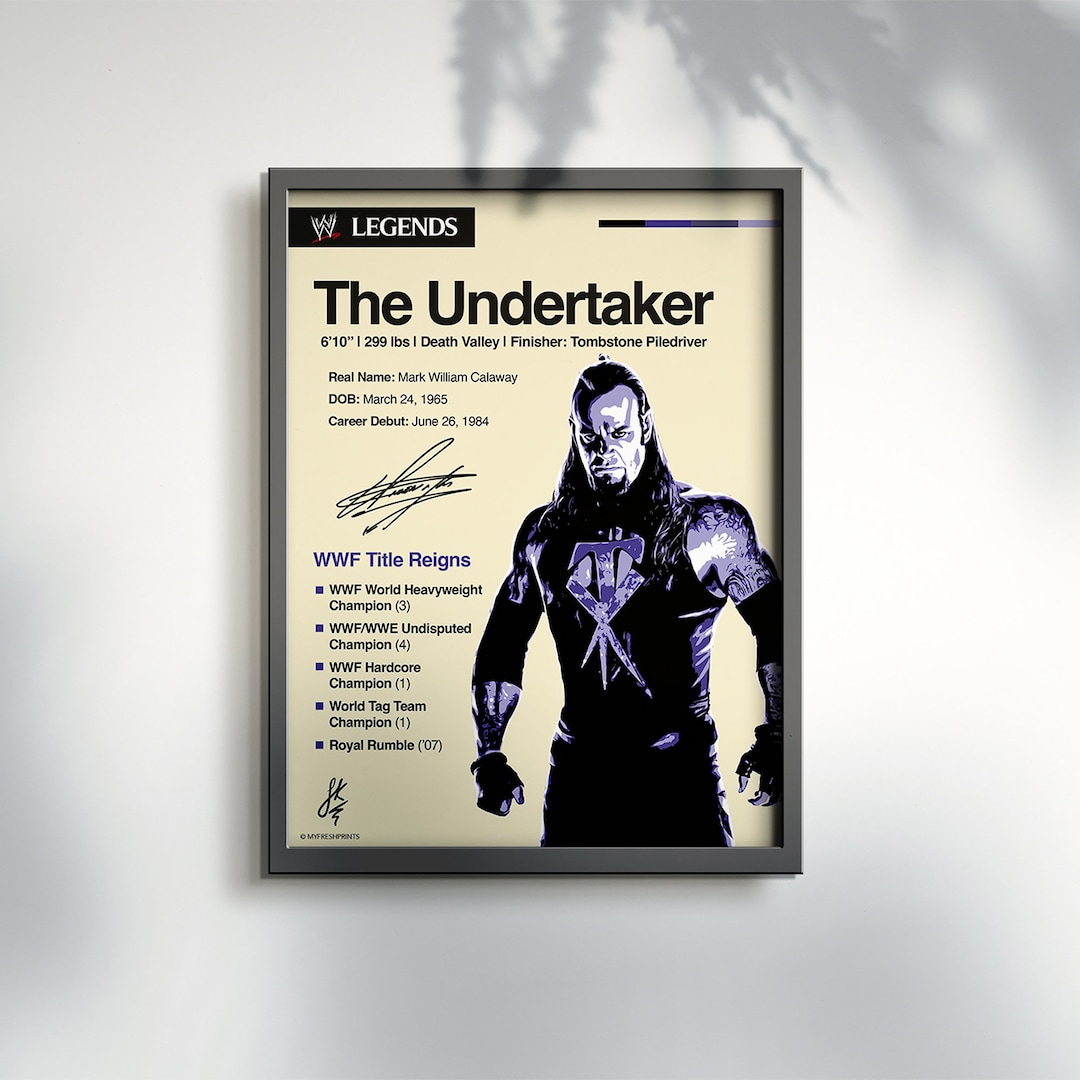 The Undertaker attitude Era Poster Wrestling Legends WWE - Etsy