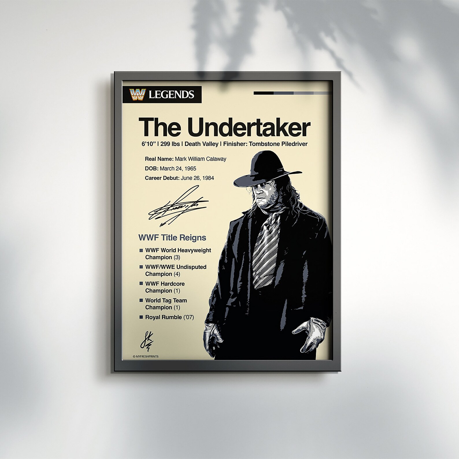 The Undertaker golden Era Poster Wrestling Legends WWE - Etsy
