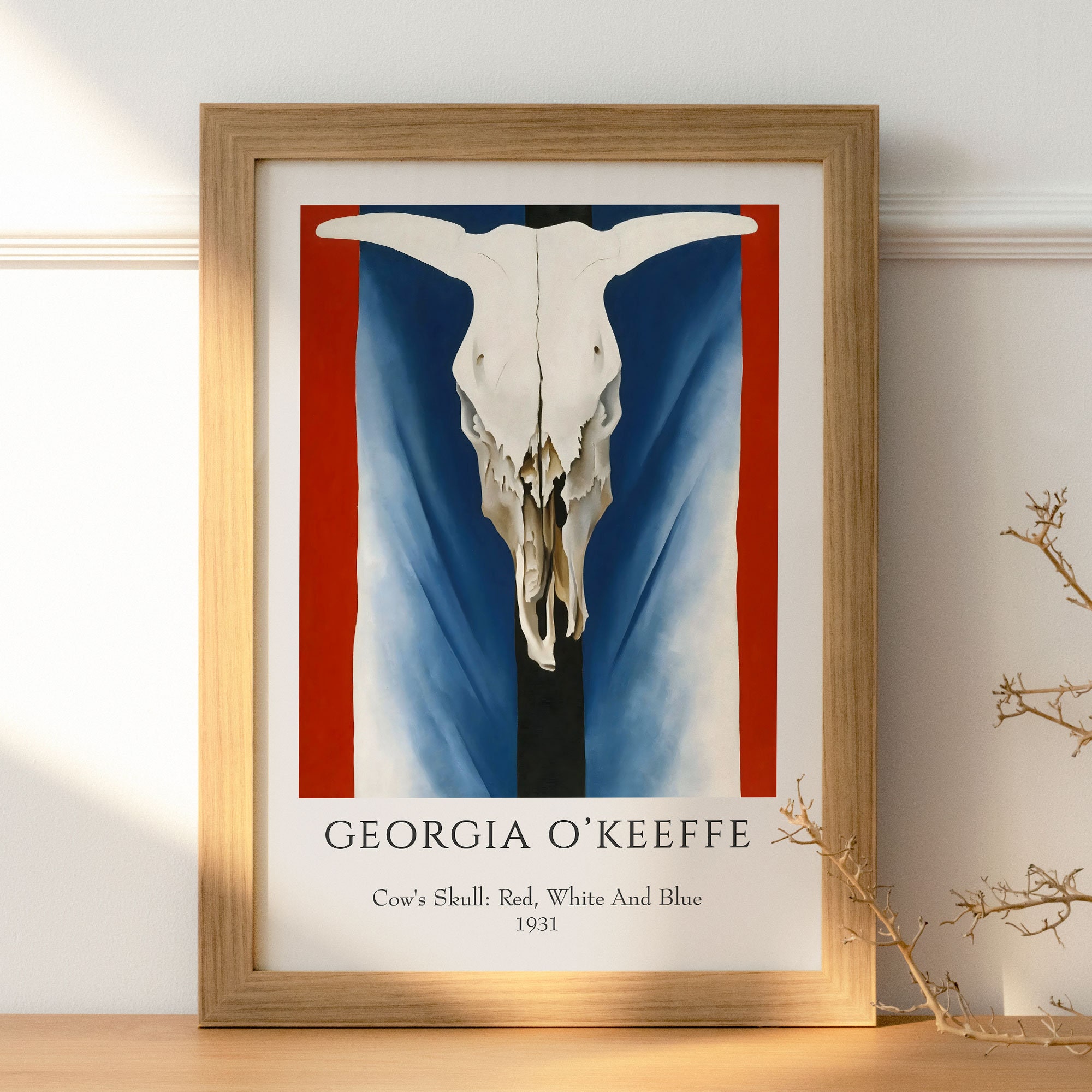 Georgia O'keeffe Poster Cow's Skull: Red, White, and Blue Home Decor ...