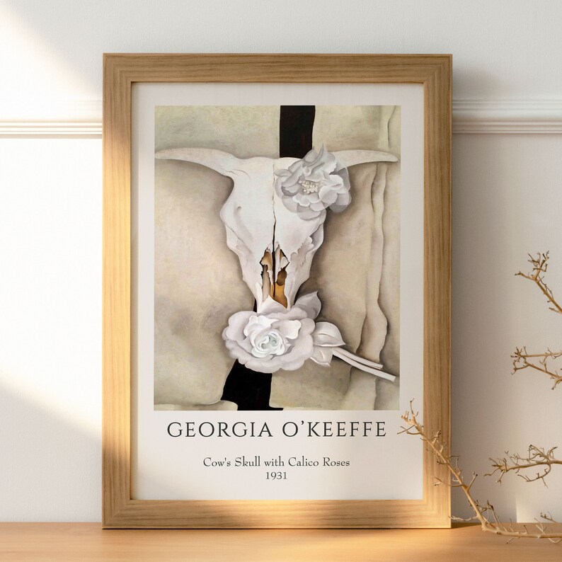 Georgia O'keeffe Print Cow's Skull With Calico Roses - Etsy