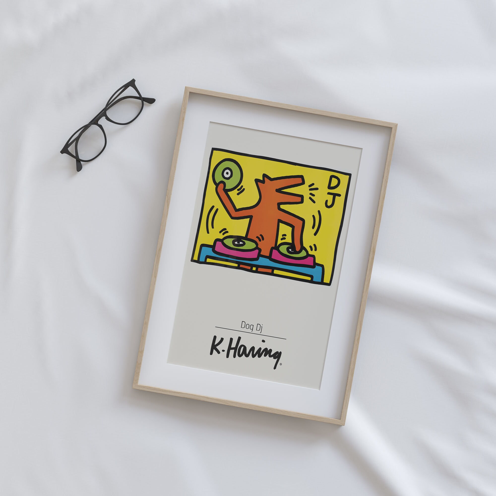 Keith Haring Art Dog DJ Street Art Print High Quality Poster Vintage ...