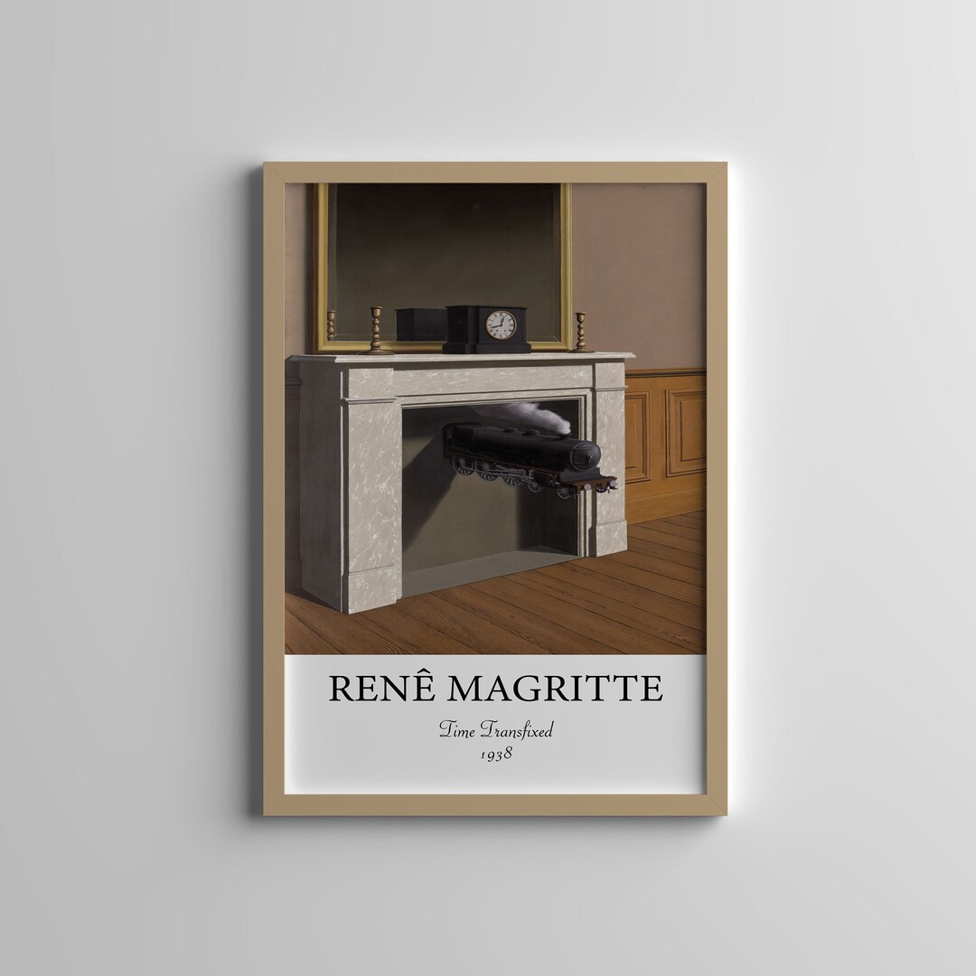 Rene Magritte Exhibition Time Transfixed Vintage Wall Art Home Wall ...