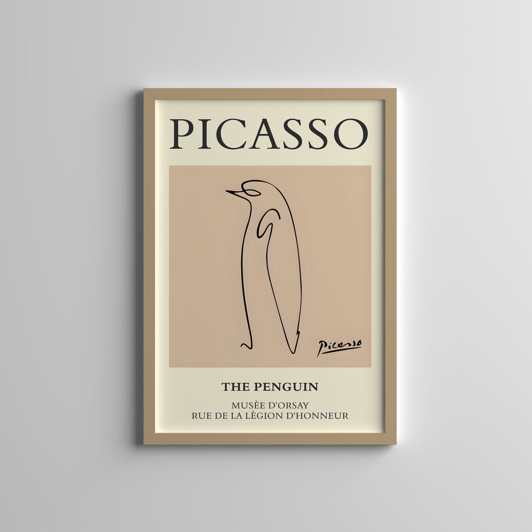 Picasso Poster the Penguin Modern Art Print Aesthetic Wall Art Animal ...