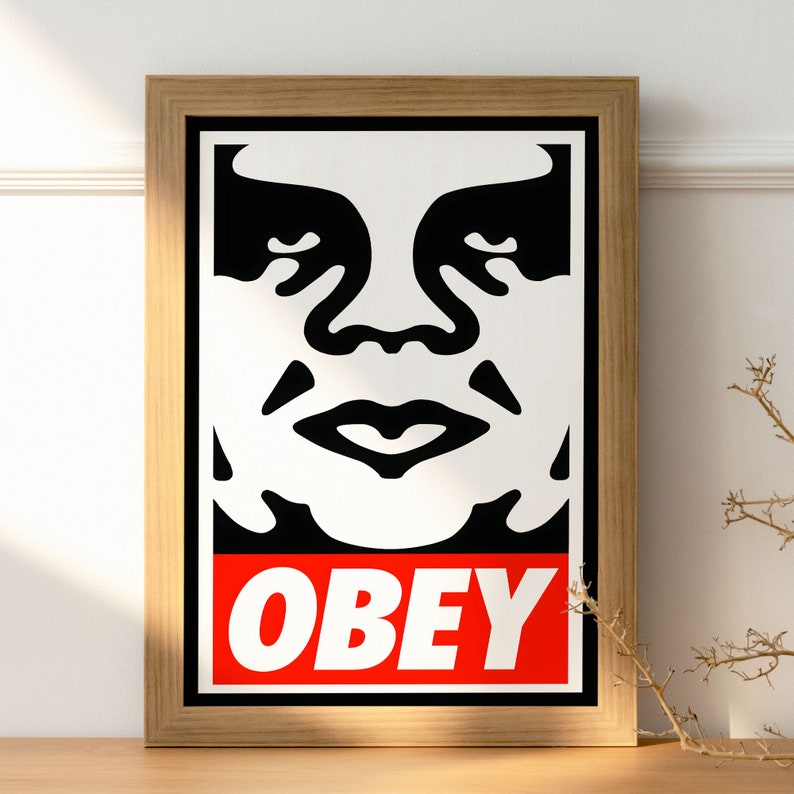 OBEY Poster Shepard Fairey Print Skateboard Wall Art Vintage Poster ...
