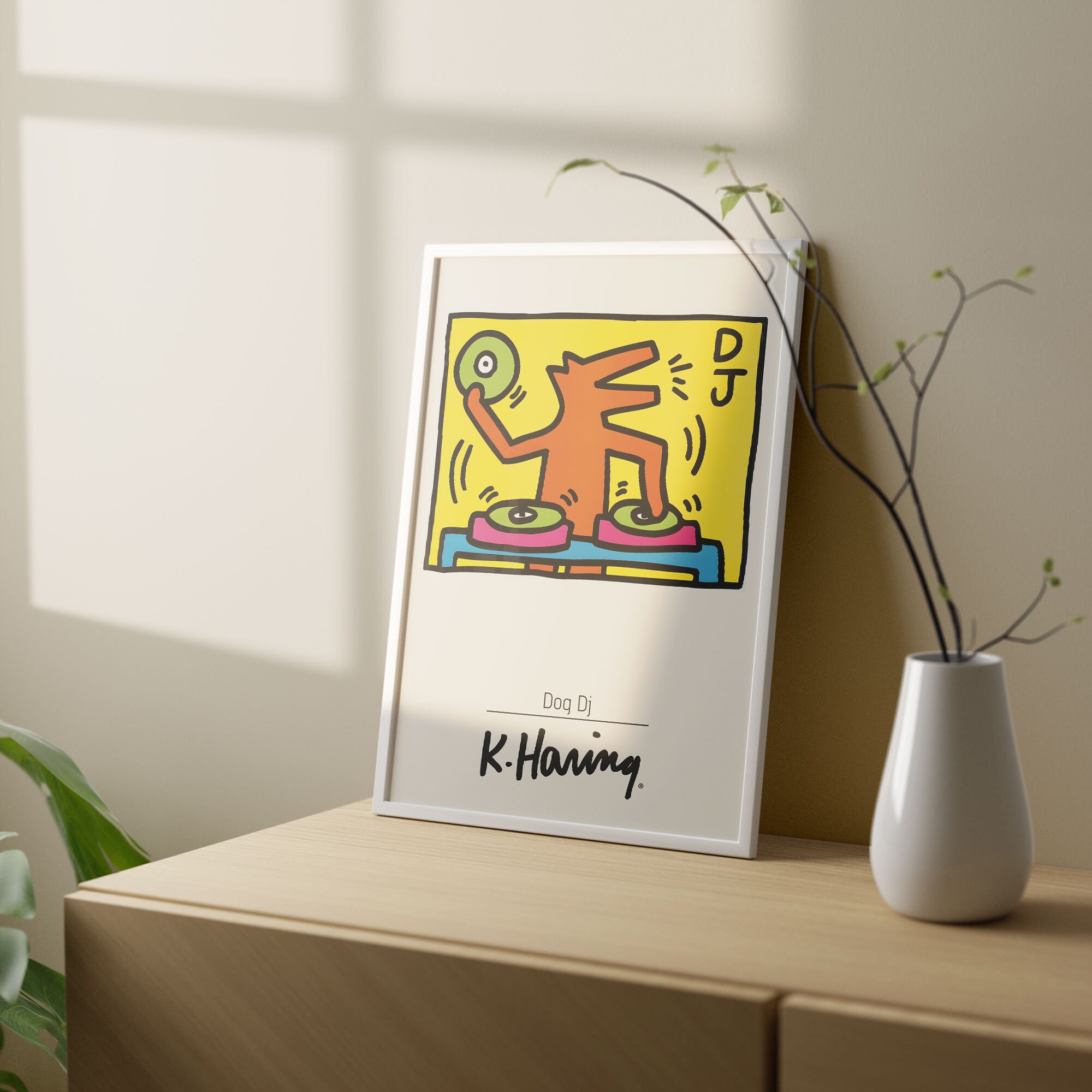 Keith Haring Art Dog DJ Street Art Print High Quality Poster Vintage ...