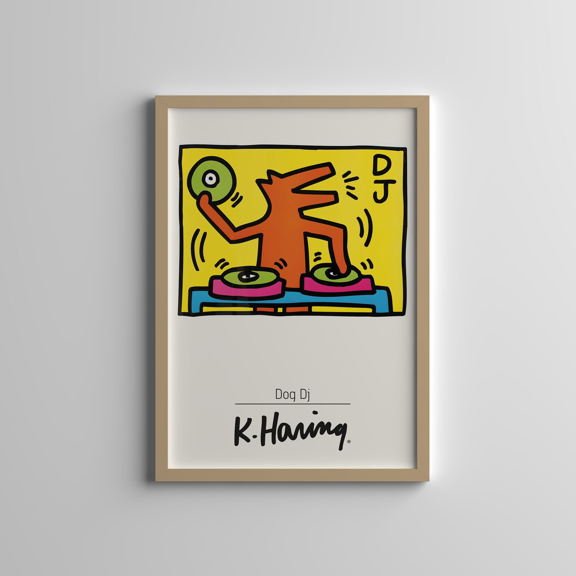 Keith Haring Art Dog DJ Street Art Print High Quality Poster Vintage ...