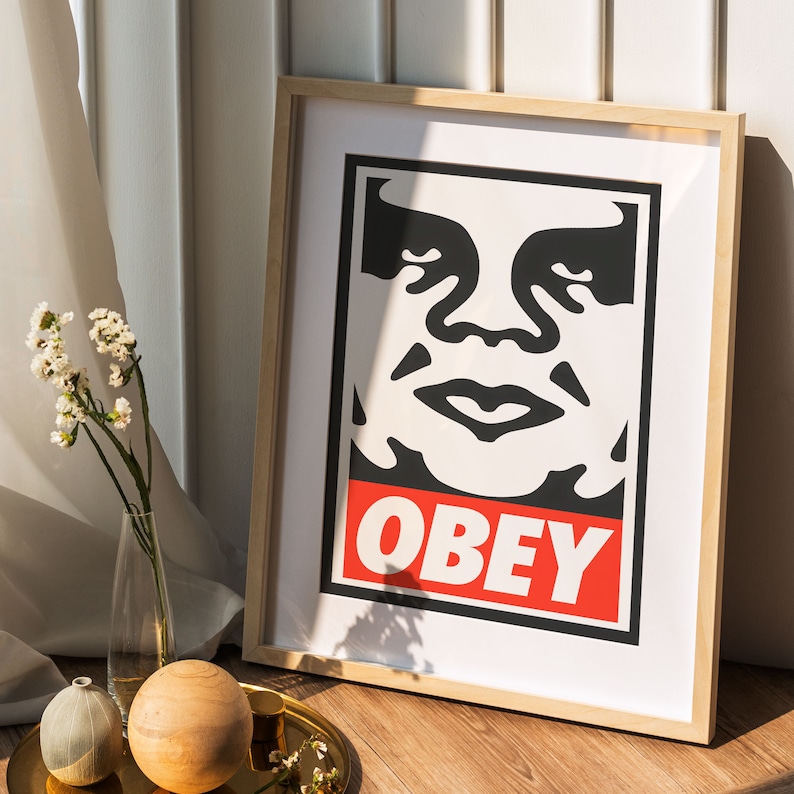 OBEY Poster Shepard Fairey Print Skateboard Wall Art Vintage Poster ...