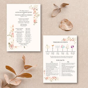 Wedding Program Template, Monogram & Border, Elegant Wedding Ceremony ...
