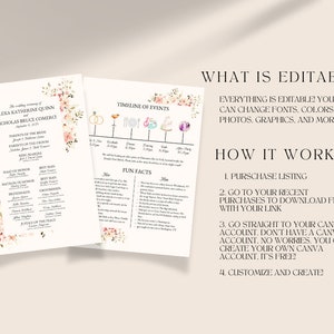 Wedding Program Template, Monogram & Border, Elegant Wedding Ceremony ...