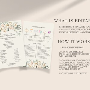 Wedding Program Template, Monogram & Border, Elegant Wedding Ceremony ...