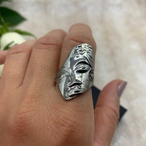 Antique Silver Face Ring, Silver Abstract Face Ring, Ancient Greek Ring ...