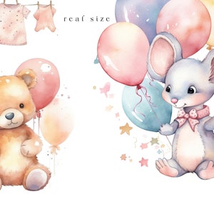 Watercolor Clipart Baby Shower, Baby Monthly Milestone Clip Arts ...