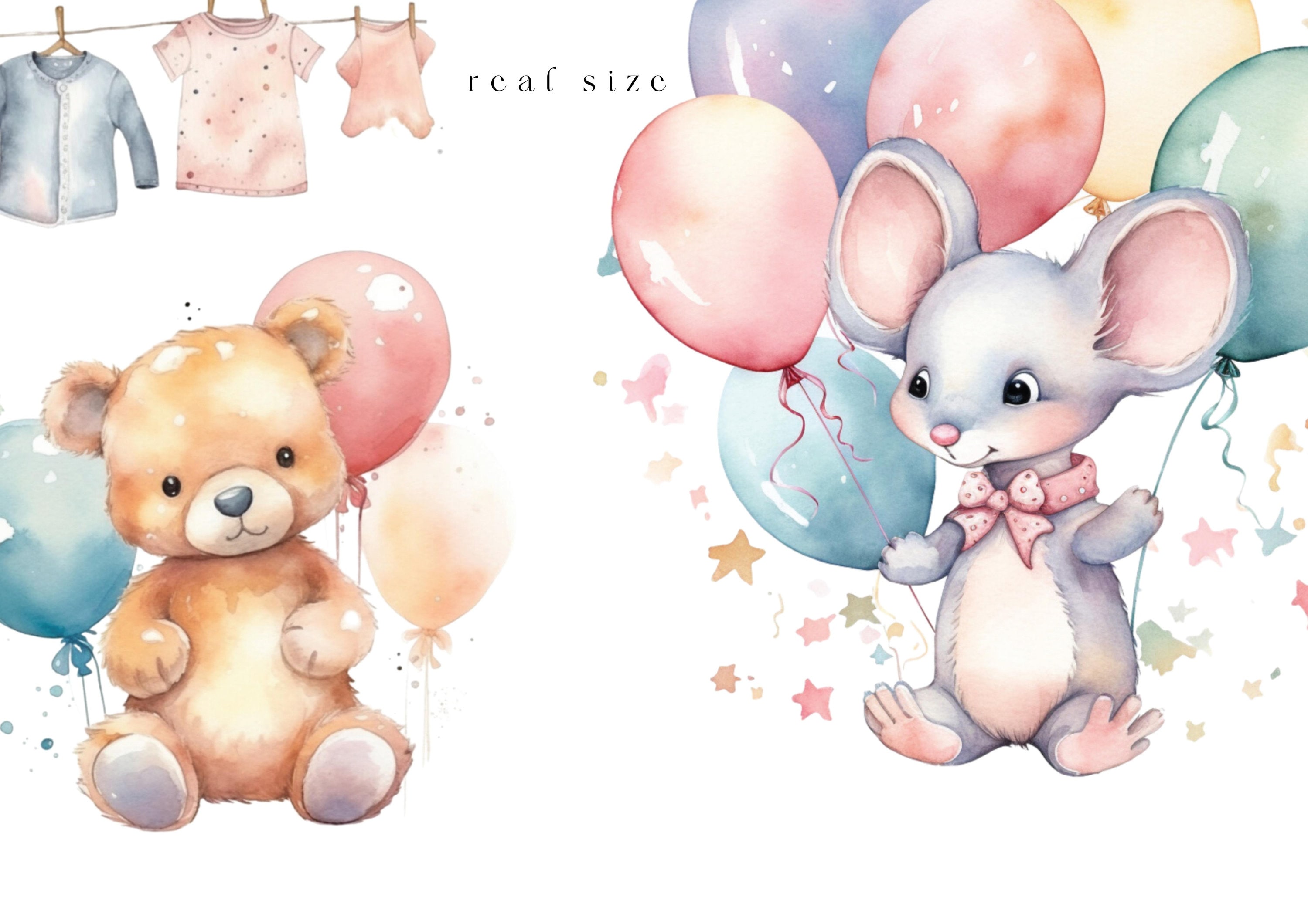 Watercolor Clipart Baby Shower, Baby Monthly Milestone Clip Arts ...