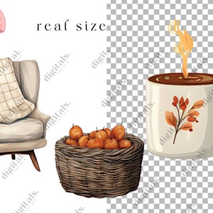Watercolor Autumn Clipart, Cozy Fall Clipart Bundle, 53 PNG Watercolor ...