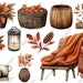 Watercolor Autumn Clipart, Cozy Fall Clipart Bundle, 53 PNG Watercolor ...