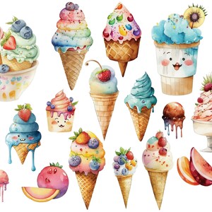 Watercolor Ice Cream Clipart, Summer Clipart, Ice Cream Truck Clip Art ...
