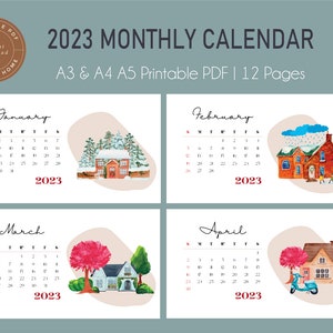 2023 Calendar Printable Calendar 2023 Printable Seasonal 2023 Calendar ...