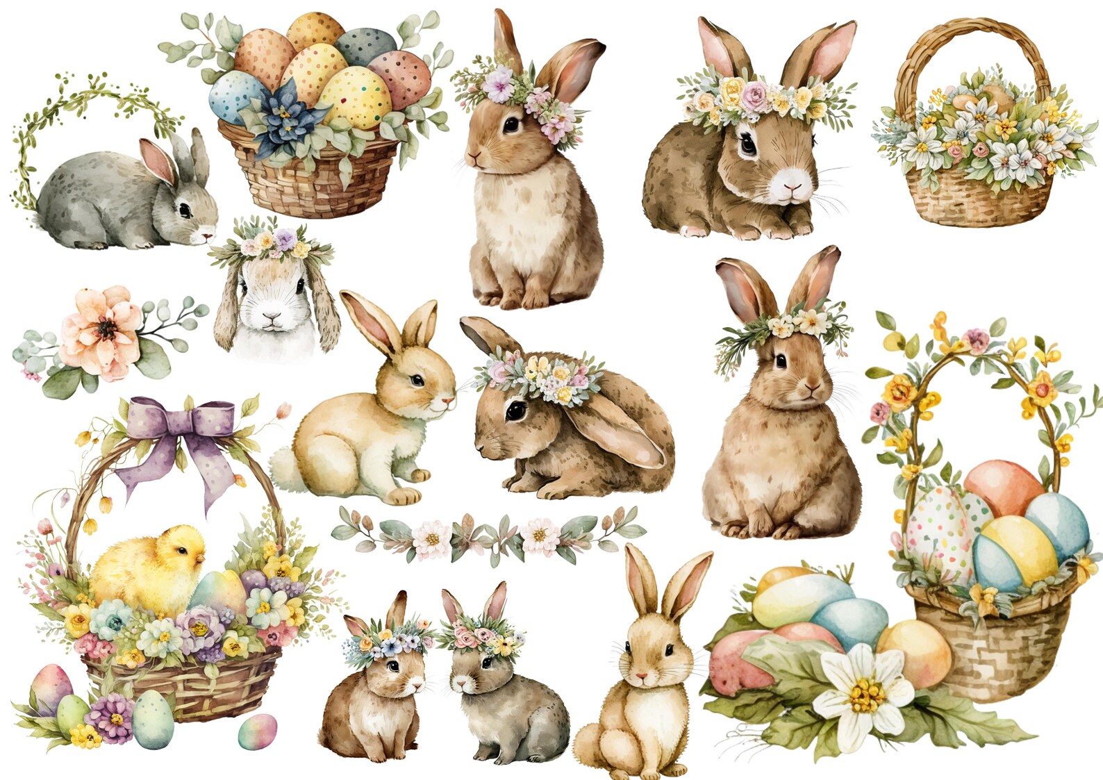Watercolor Farmhouse Easter Clipart Rustic Farm Animals - Etsy