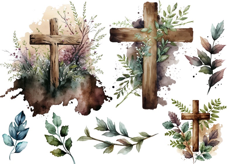 Watercolor Easter Crosses Clipart Jesus Easter Story Bible Clipart ...