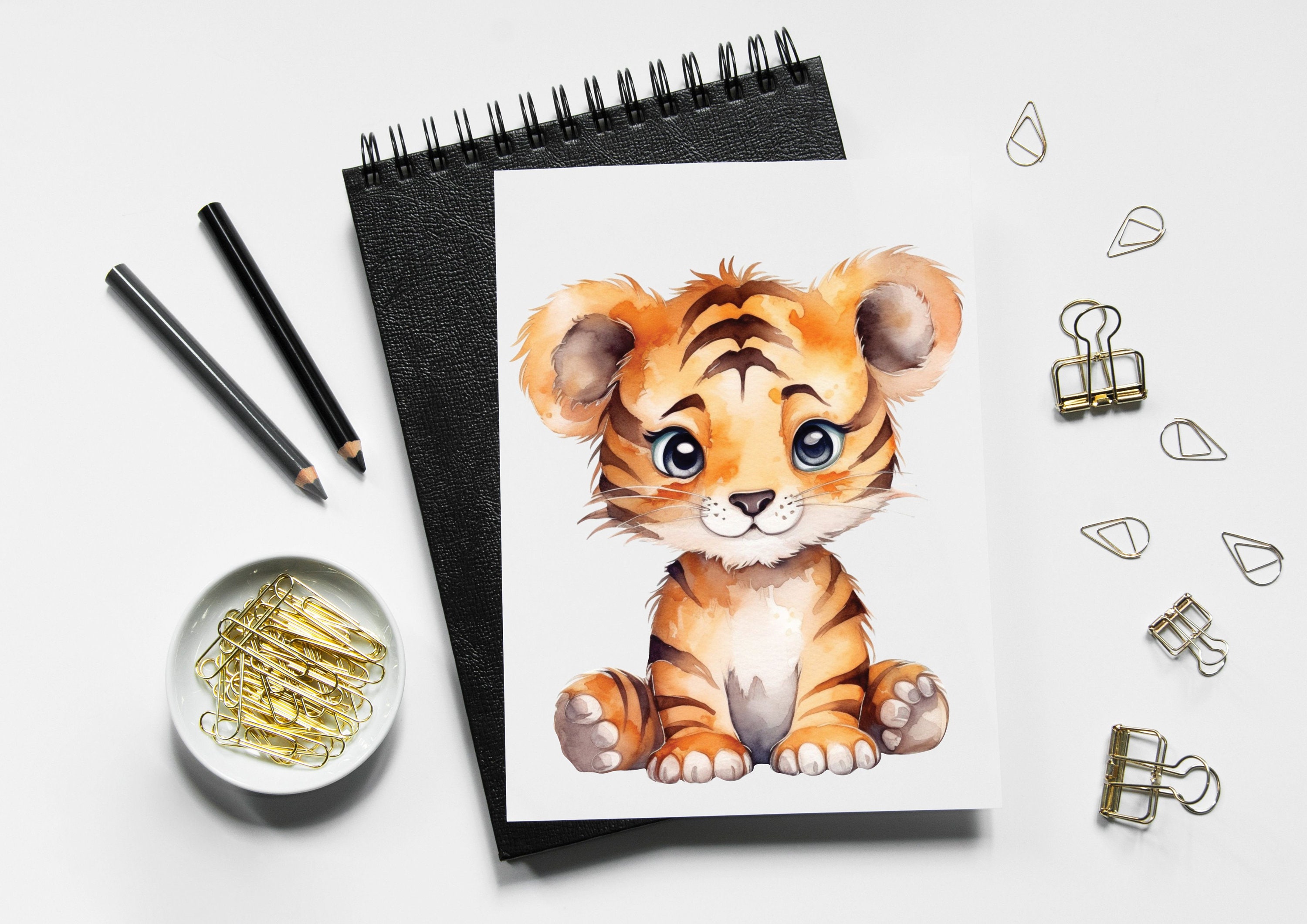 Watercolor Cute Tiger Clipart PNG Baby Tiger Clipart Cute - Etsy