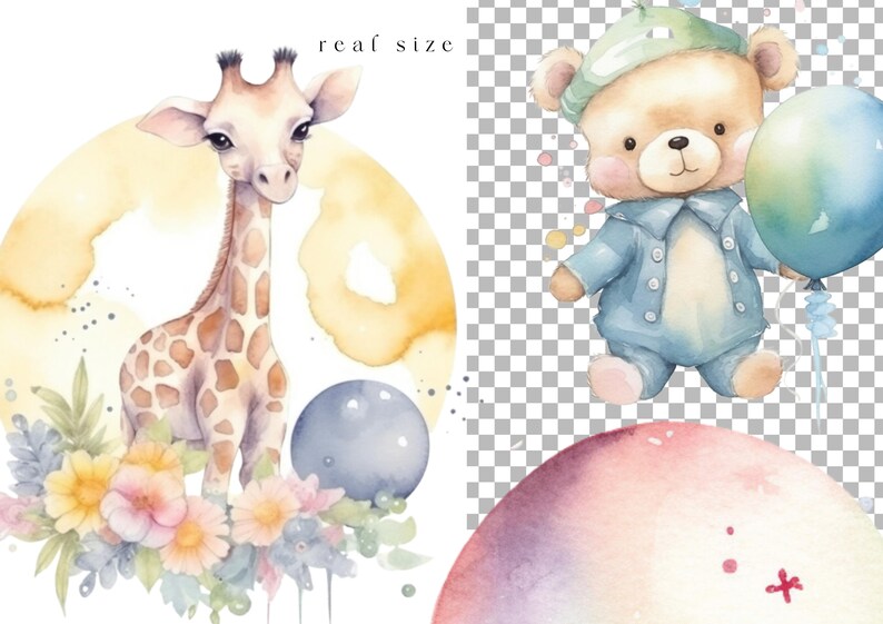 Watercolor Clipart Baby Shower, Baby Monthly Milestone Clip Arts ...