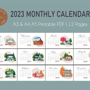 2023 Calendar Printable Calendar 2023 Printable Seasonal 2023 Calendar ...
