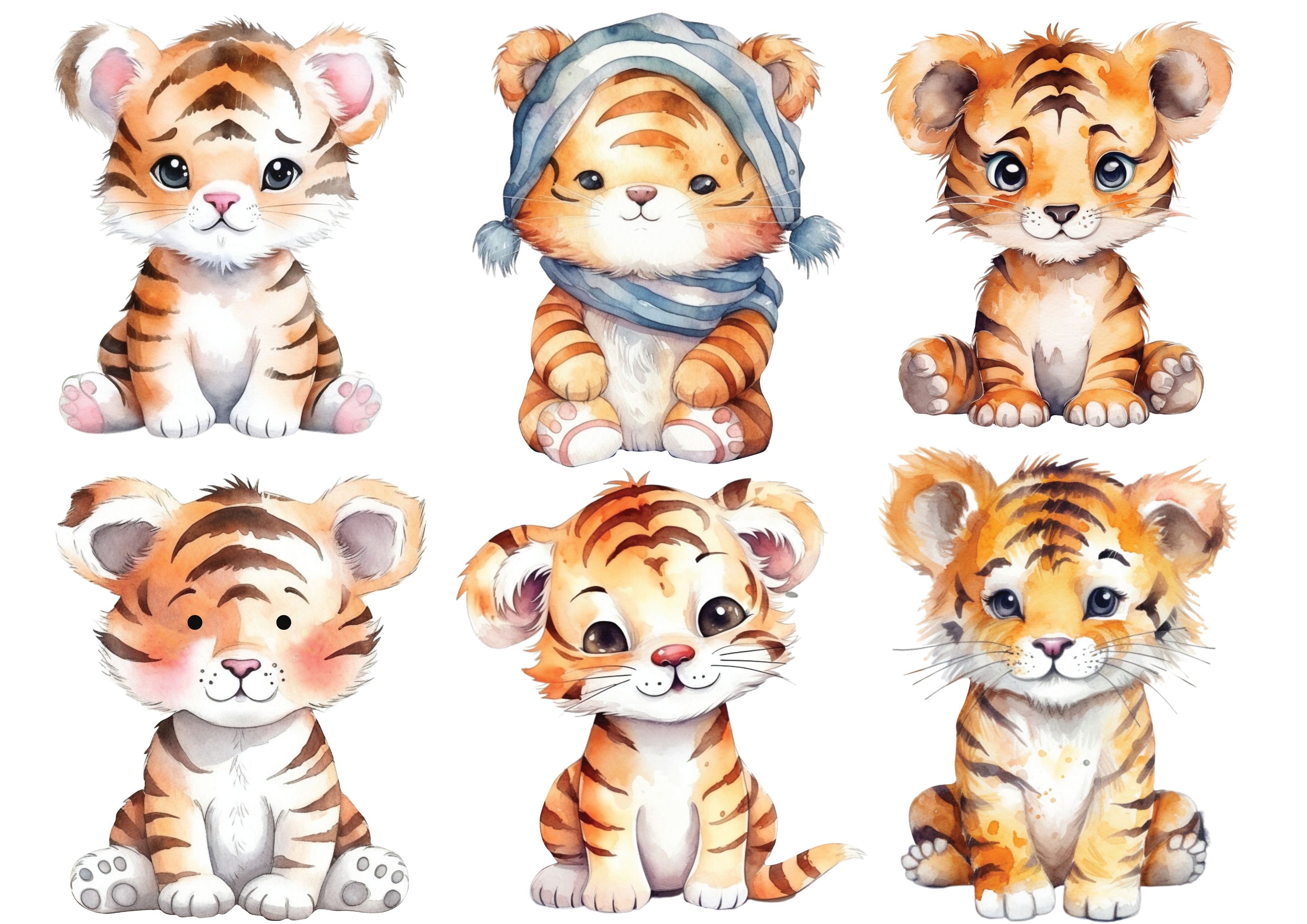 Aquarell süße Tiger Clipart PNG, Baby Tiger Clipart, süße Tiger Png ...