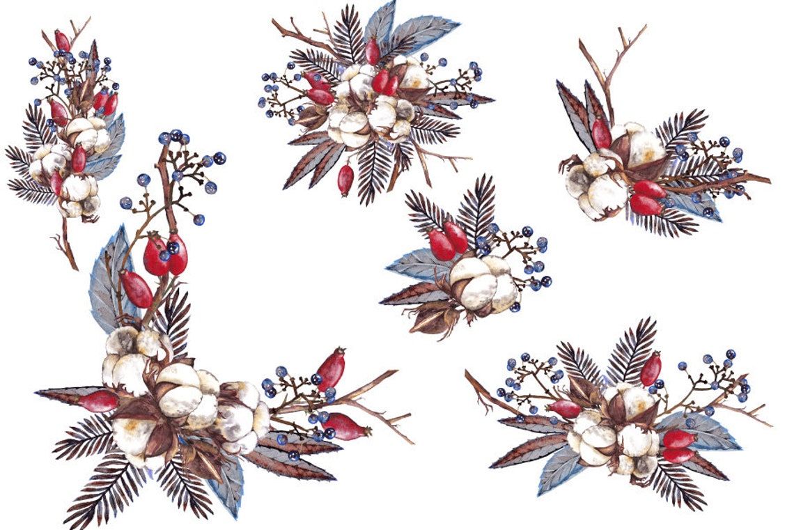 Christmas Clipart Watercolor Christmas Clip Art Christmas - Etsy