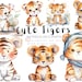 Watercolor Cute Tiger Clipart PNG Baby Tiger Clipart Cute - Etsy