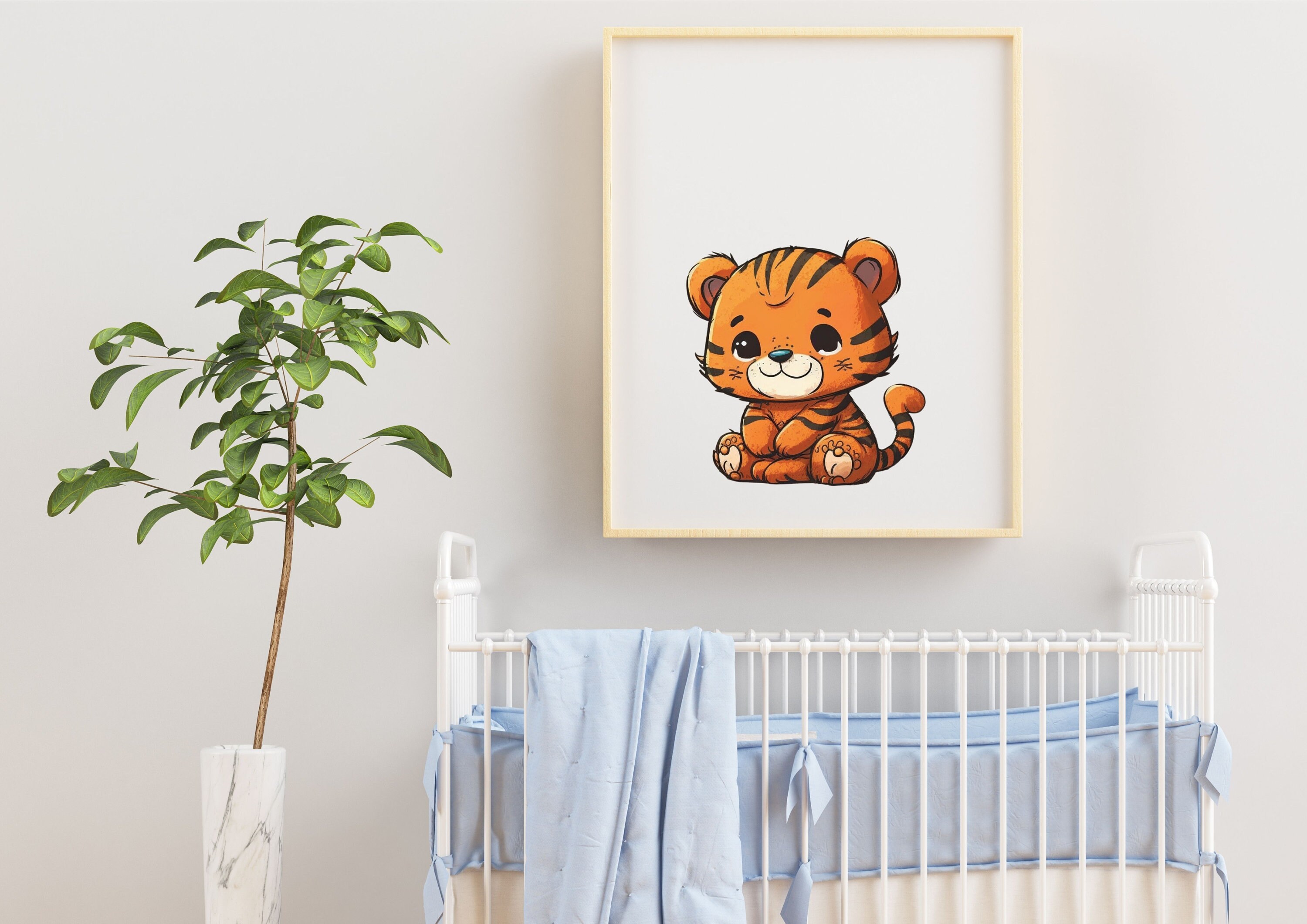 Watercolor Cartoon Tiger Clipart Cute Tigers Baby Jungle - Etsy