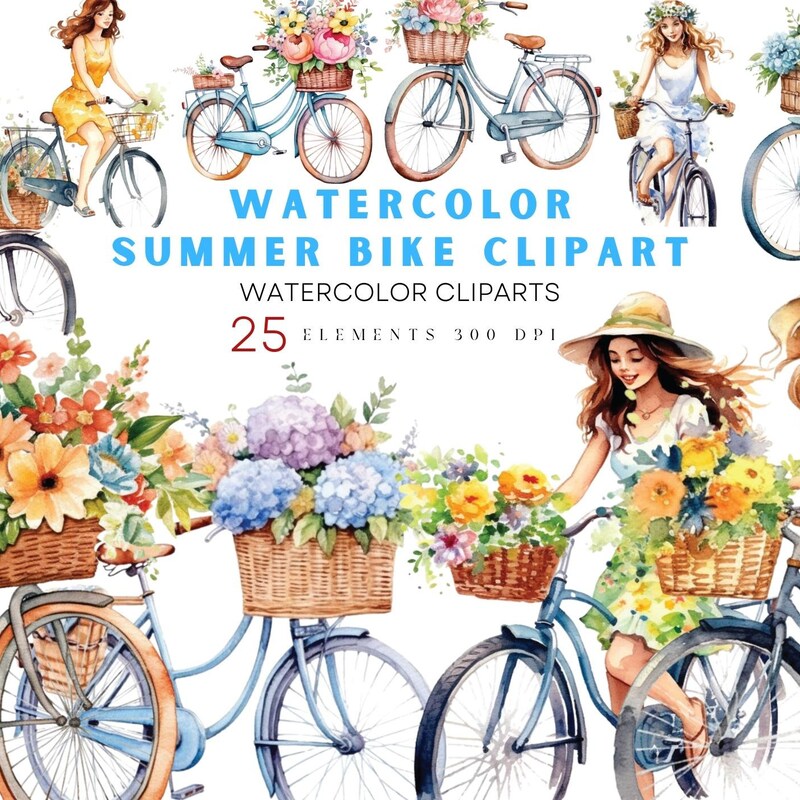 Watercolor Bicycle - Etsy