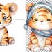Watercolor Cute Tiger Clipart PNG Baby Tiger Clipart Cute - Etsy