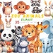 Watercolor Zoo Animals Clipart, Baby Animals Clip Art Illustration ...