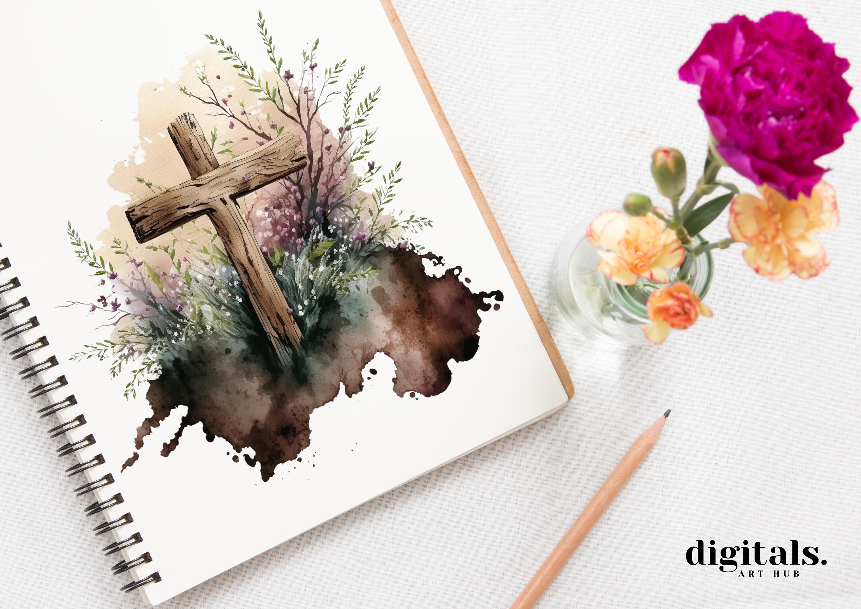 Watercolor Easter Crosses Clipart Jesus Easter Story Bible - Etsy